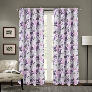 Eden Floral Blackout Window Curtain Panel Set with Grommets - Bed Bath & Beyond - 39047161